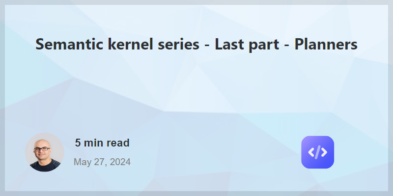 Yas Adel Mehraban (Yashints) | Semantic kernel series - Last part ...